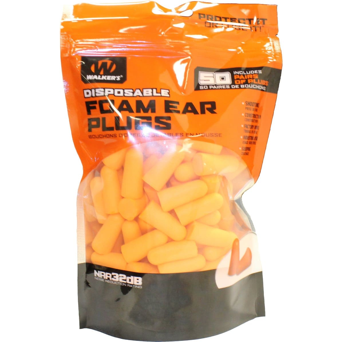 FOAM EAR PLUGS - 50 PAIR BAG | Walker's Game Ear